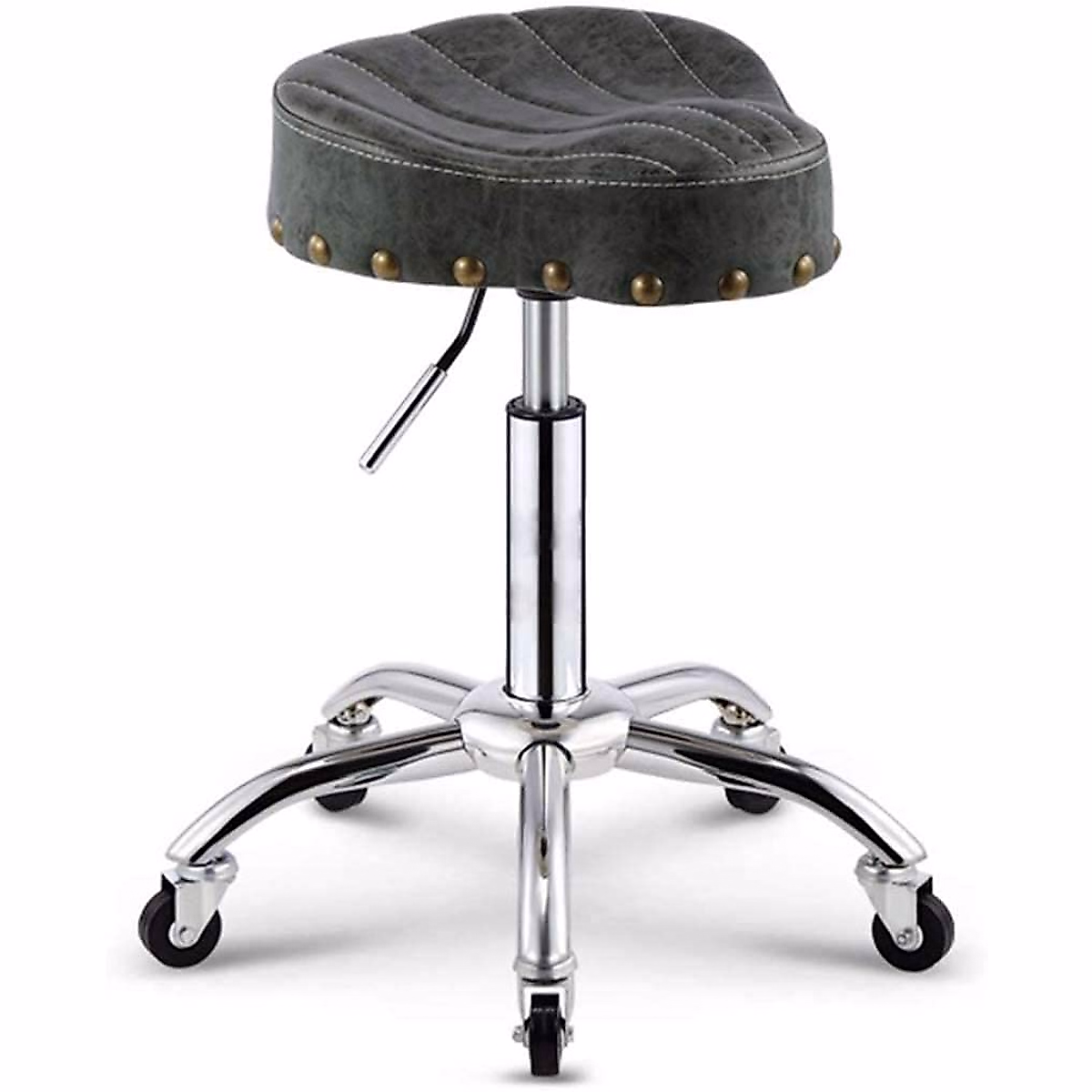 Gcxgz Rolling Swivel Stool Bar Stool, Saddle Chair, Coffee Stool, Beauty Stool, Home Lift Chair,360°Rotation, 5 Colors Optional Stool for Kitchen,Salon,Bar,Office,Massage (Color : A)