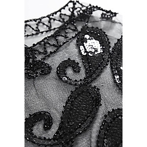 BABEYOND 1920s Shawl Wraps Beaded Evening Cape Bridal Shawl Flapper Cover Up (Black)