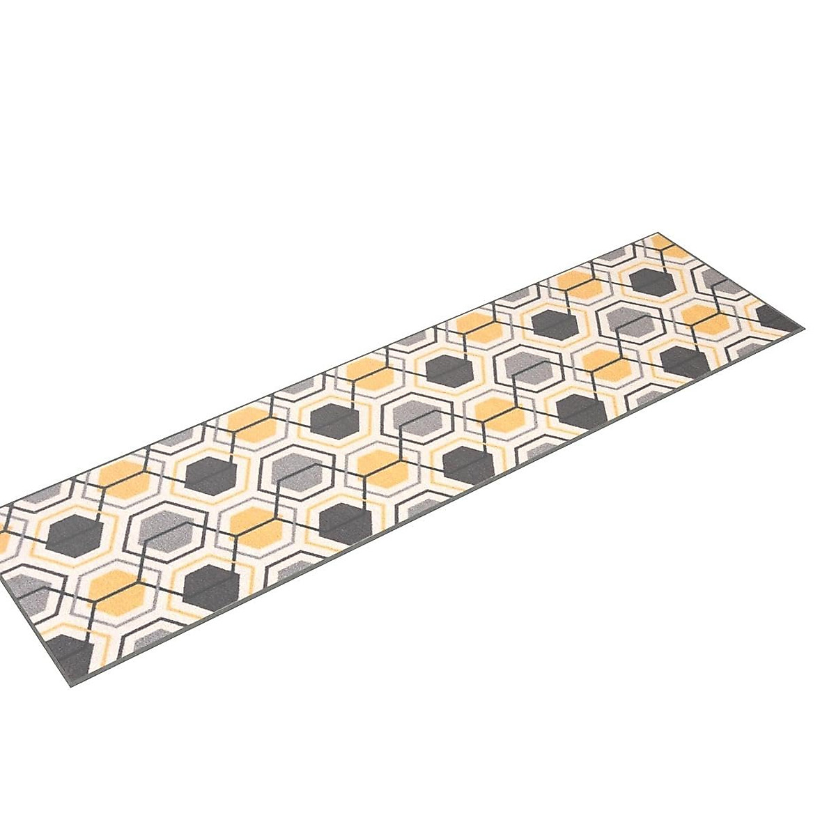 Rugshop Contemporary Geometric Stripe Carpet for Living Room,Bedroom,Home Office,Kitchen Non-Slip Runner Rug (Non-Skid) 2' X 7' (22" X 84") Yellow