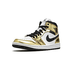 Jordan Air 1 Mid Se Metallic Gold/Black-White Mens Dc1419 700 - Size 10