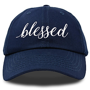 DALIX Blessed Women's Baseball Cap Soft Cotton Dad Hat in Navy Blue