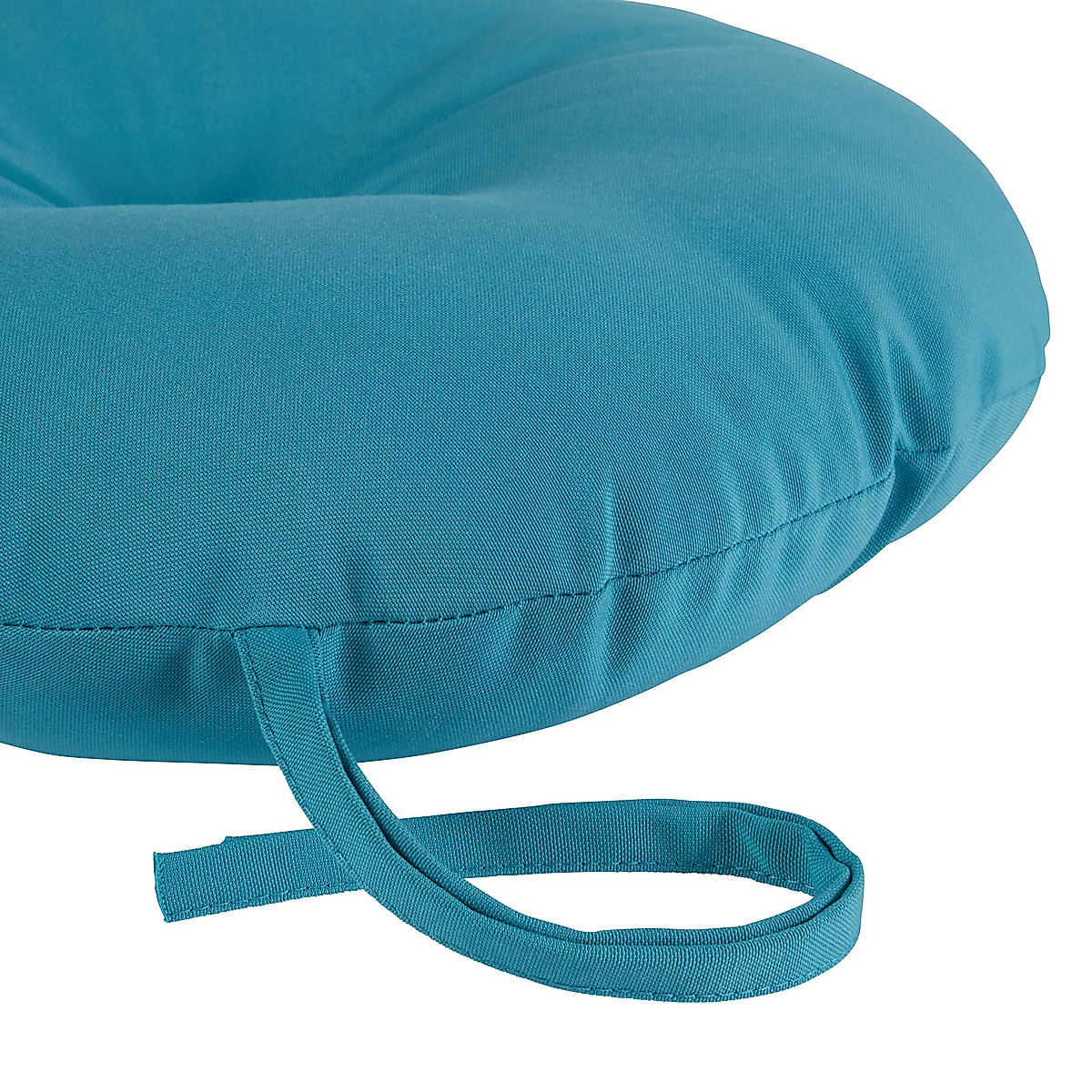 Greendale Home Fashions 15-inch Outdoor Round Bistro Seat Cushion, 4 Count (Pack of 1), Arctic