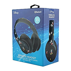 Disney Mickey Mouse Bluetooth Headphones Over Ear, Wireless and Wired Foldable Headset Built-in Microphone - Birthday Gift Adults Kids - Audifonos Auriculares Inalambricos