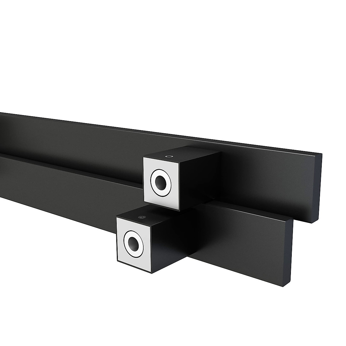 BARNSMITH 36" Barn Door Push Pull Handle,Heavy Duty Grade-304 Stainless Steel Square Commercial Door Handle,Entrance Entry Front Door Handle Office Handle Pull Set for Wood Door Glass Door,Black