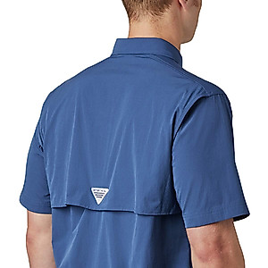 Columbia Men's Standard Permit Woven Short Sleeve Shirt, Carbon, Large