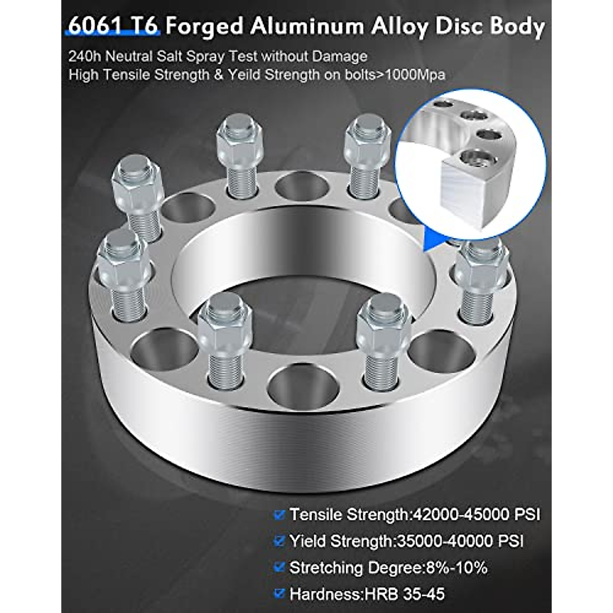 ECCPP 4pcs 8x170 Wheel Spacers 8 LUG 2" (50mm) 8x170mm to 8X170mm 125mm fits for 2003-2005 for Excursion || 2003-2018 for F-250 Super Duty for F-350 Super Duty with 14x1.5 Studs