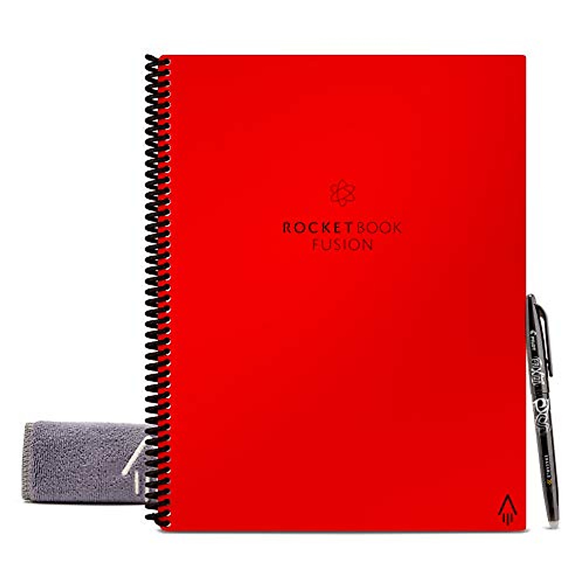 Rocketbook Fusion Smart Reusable Notebook - Calendar, To-Do Lists, and Note Template Pages with 1 Pilot Frixion Pen - Atomic Red Cover, Letter Size (8.5" x 11") & Pen/Pencil Holder (Pen Station)