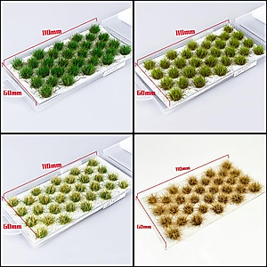 Haivvood 128 Pcs Static Grass Tuft Model Grass Tufts Railway Artificial Grass Miniature War Gaming Terrain DIY Model Railroad Artificial Grass War Gaming Terrain Decoration Railroad Scenery