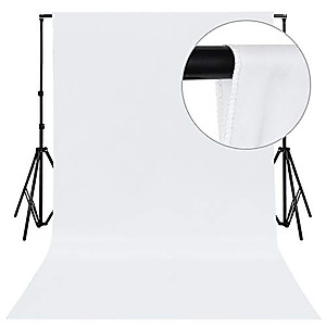 White Backgrounds for Photography, 10 x 12 ft Polyester Chromakey Backdrop Cloth, Collapsible Solid Color Background for Photo Shooting, Streaming Live, Video Studio
