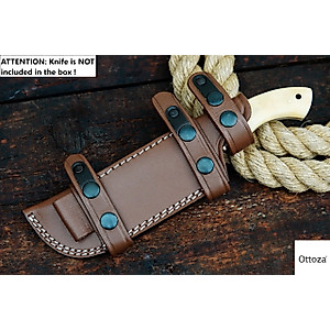 Ottoza TOP GRAIN Leather Knife Sheaths for Fixed Blade Knives, RIGHT HAND Leather Knife Sheath for Belt, Leather Knife Holster Belt Knife Holder, Horizontal Knife Sheath for Belt No:39