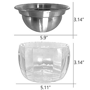 MorTime Ice Chilled Serving Bowl with Acrylic Ice Bowl Base, 20 OZ Cold Dip Salad Server Fruit Serving Dish for Dressing and More