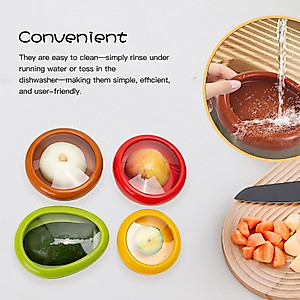 ZHIYUEJING Fruit storage containers for fridge,Fruit and Vegetable Anti-Oxidation Storage Box,Set of 4 Reusable Storage Containers for Fridge,Fruit Storage Containers for Onions, Lemons, and Potatoes