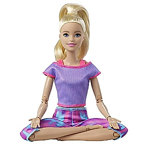 Barbie Made to Move Doll with 22 Flexible Joints & Long Blonde Ponytail Wearing Athleisure-wear for Kids 3 to 7 Years Old