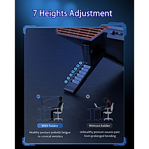 2022 Upgrade Laptop Cooling Pad 15.6-17.3 Inch, AIMIUZI RGB Gaming Laptop Cooler with Powerful Turbo-Fan 3200 RPM, 12 Modes Light, 7 Height Stands, Ergonomic Design, 2 USB Ports, Dust Filter