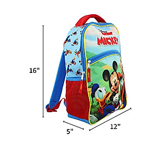 Mickey Mouse and Friends Boys Girls 16 Inch School Backpack (Blue, One Size)