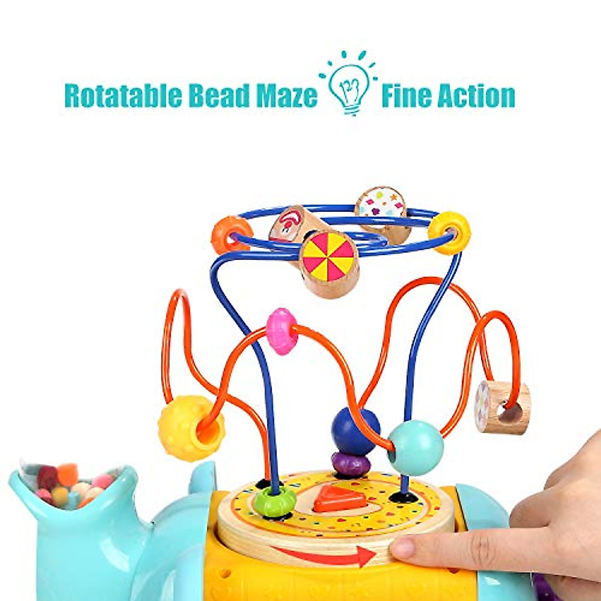 TOP BRIGHT Activity Cube Toys - Baby Toys with Bead Maze for Toddlers 1 2 Year Old Boy and Girl Gifts