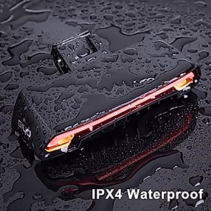 Bike Tail Light Rechargeable with Turn Signals - Laser Drive LED Bike Rear Light - IPX4 Waterproof Smart Bicycle Brake Light for Safer Cycling (USB Cable Included)