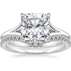 Moissanite World Princess Cut 3 Carat Moissanite Engagement Ring Set, Wedding Ringe's Day Jewelry Gift (9) Set, Eternity Sterling Silver Ring Set, Christmas/Birthday/Valentin