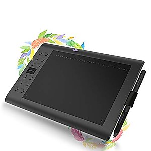 Drawing Tablet GAOMON M106K PRO 10 x 6.25 inches Large Graphic Tablet, Digital Art Tablet Supports Tilt Function with 12 Shortcut Keys, Battery-Free Stylus, Work with Mac, Windows PC & Android