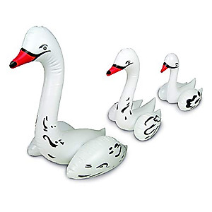 Poolmaster 81411 Floating Swimming Pool Backyard Décor, 3 Pack, Swan Family