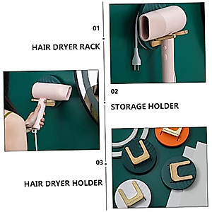 Angoily 2pcs Hair Dryer Holder Hair Dryer Wall Mount Hairdryer Holder Broom Wall Mount Holder Hair Blow Dryer Rack Hair Care Tools Holder Wall Hair Styling Tool Holder Toilet Accessory