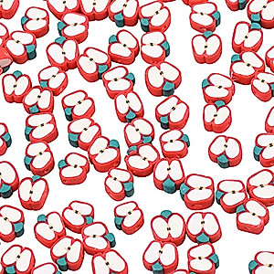 Airssory 1000Pcs Handmade Polymer Clay Beads Apple Slice for Bracelets Necklace Earring Handmade Loose Spacer DIY Craft Findings - 11x10mm