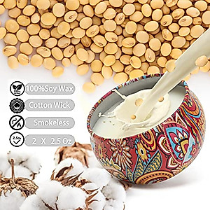 AGOL 2 Pack Scented Candles Set, Classic 2.5 oz Fresh Sandalwood and Jasmine Aromatherapy Candles for Home Scented, Natural Soy Candles Gifts for Women, Portable Small Candles for Travel, Spa, Yoga