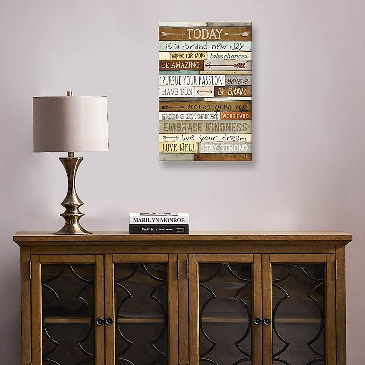 Kas Home Inspirational Wall Art,Motivational Family Canvas Prints Signs Framed, Retro Artwork Decoration for Bedroom,Living Room & Home Wall Decor (12 X 18 X 1 inch, A Framed)