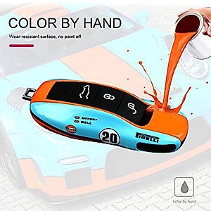 Key Fob Shell Cover for Porsche 911 Cayenne Panamera Macan,Painted Key Case Accessories for Porsche Key Fob Shell Case Keyless (Blue Key Cover)…