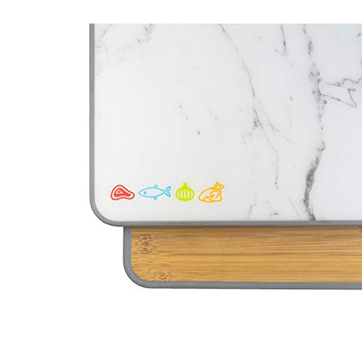 Double-sided Bamboo Poly Cutting Board | No Cross-Contamination | HAND WASH ONLY - Easy to Clean | BPA Free