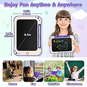 TEKFUN Toddler Kids Toys Gifts - 8.5 Inch LCD Writing Tablet Kids Doodle Board with Stickers Colorful Drawing Tablet, Kids Birthday Gifts Educational Toys for 2 3 4 5 6 Years Old Girl Boy (Purple)