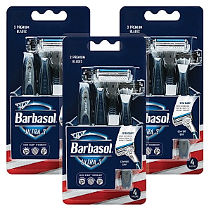 Barbasol Ultra 3 Premium Disposable Razor, 4 Count