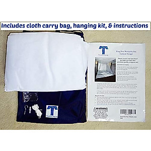 Tedderfield Extra Large Mosquito Net Premium Quality for Single to Cal King Size Beds + Cribs, Conical Netting, Spacious Bed Canopy: Extra Wide and Long, Indoor Outdoor Use, Ideal Travel Net