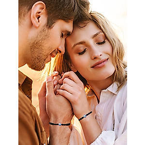 6 Pieces Evil Eye Rope Kabbalah Bracelets Evil Eye Adjustable Cord Bracelet Black Evil Eye Knotted Bracelet Summer Rope Bracelets for Women Men (Simple Style)