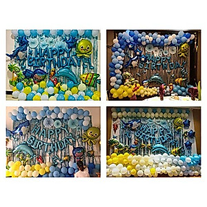 Under the Sea Party Decorations - Ocean Birhday Party Decorations Baby Shark Birthday Decorations Ocean Themed Under the Sea Balloon Arch for Baby Shower