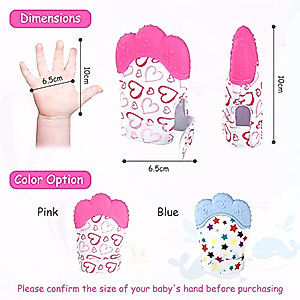 2Pack Silicone Teething Mitt, Soothing Infant Teething Mitten Pain Relief, Prevent Scratches Glove, Safe Silicone Teething Toys for 0-12 Months