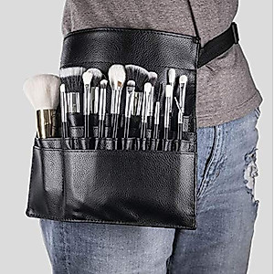 goldwheat Makeup Brush Belt Professional 26 Pockets With Artist Strap, Portable Foldable Cosmetic Pouch For Women