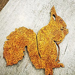 GZGNEEVL Garden Decoration Rusty Animal Garden Metal Art Corten Steel Outdoor Decor Squirrel Yard Handmade Decor