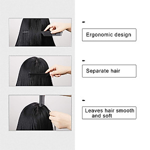 3 Packs Hair Comb, WantGor 2 Pieces Rat Tail Combs Steel Pin and 1 Piece Hair Cutting Comb for Hair Salon or Home