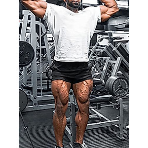 Men's 5 Inch Inseam Workout Shorts Athletic Gym Shorts Bodybuilding Short Shorts Casual Running Shorts Red US L