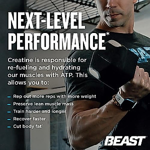 Beast Sports Nutrition Creature, Fruit Blast - 60 Servings - 5 Forms of Creatine + Creatine Optimizers - Improve Strength, Muscle Tone, Endurance, Recovery & Energy Production
