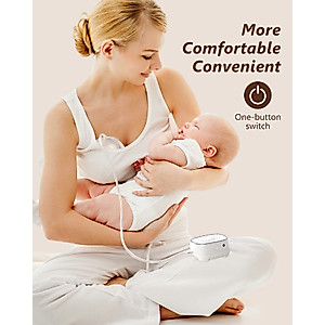 Wearable Electric Breast Pumps, Hands-Free Breastfeeding Pump, BPA Free Nursing Double Breast Milk Pumps with 5 Modes & Touch Panel, LED Display, Split Designed, 21MM/24MM Insert Funnels