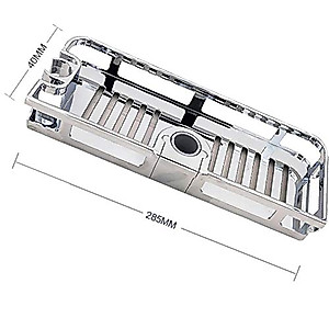 JIANWEI Bathroom Corner Shelf, Hanging Shower Caddy Shelf, Shelf Organizer No Drilling Fits for 24mm-25mm Shower Pole Rail Rod, Multifunction Storage Rack(Silver)