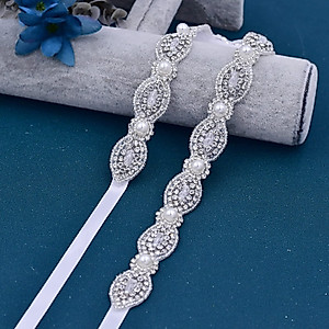 azaleas Bridal Belt with Rhinestones Wedding Dress Belt Pearl Headband Bride Bridesmaids Sash(S435)