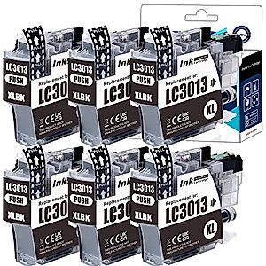 LCL Compatible Ink Cartridge Replacement for Brother LC-3013 LC3013 LC-3013BK LC3013BK MFC-J491DW MFC-J497DW MFC-J690DW MFC-J895DW (6-Pack Black)