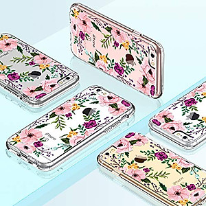 GiiKa iPhone 6 6s Case with Screen Protector, Not 6 Plus Clear Heavy Duty Protective Case Floral Girls Women Shockproof Hard PC Case with Slim TPU Bumper Cover Phone Case for iPhone 6s, Small Flowers