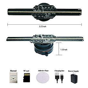 Missyou 3D Hologram Fan Projector - 5.5" Wi-Fi LED Holographic Display for Halloween Advertising, Events, Exhibition User-Friendly App Control, 128 LED Beads, 700+ Video Materials & Dedicated Support