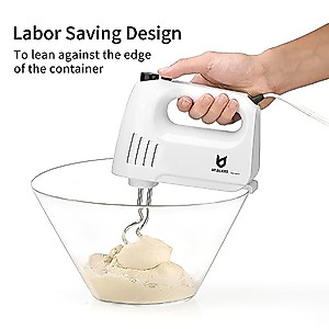 UTALENT Multi-speed Hand Mixer, Electric with Easy Eject Turbo Button and 5 Attachments, 180W (Beaters, Dough Hooks, and Whisk)