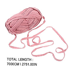 TEHAUX 1 Roll Flat line Wiring Yarn for Crochet DIY Crafts Crochet Yarn Crochet Knitting Yarn Flat Elastic Cord Chenille Yarn Ball Acrylic Macrame Rope Cotton Cord Handmade Knitting Rope