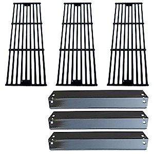 Direct Store Parts Kit DG234 Replacement for Chargriller 3001,3008,3030,40,00, 5050,5252; King Griller 3008,5252 Gas Grill (Porcelain Steel Heat Plates + Porcelain Cast Iron Cooking Grid)